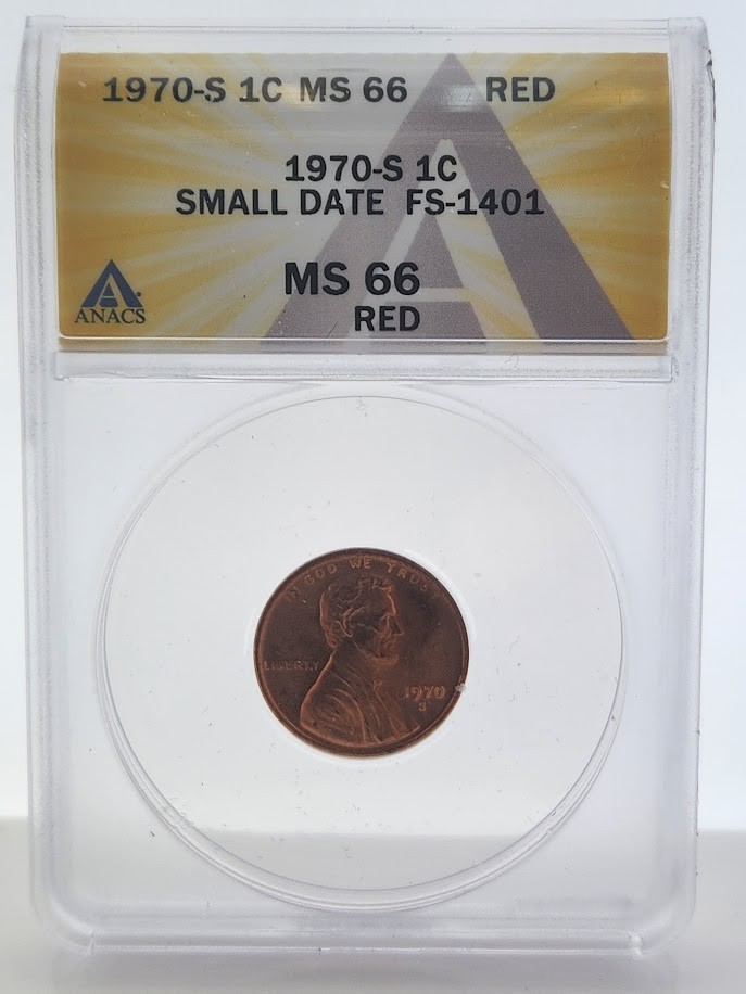 1970-S Lincoln Cent / Small Date FS-1401 - ANACS MS66RD | eBay