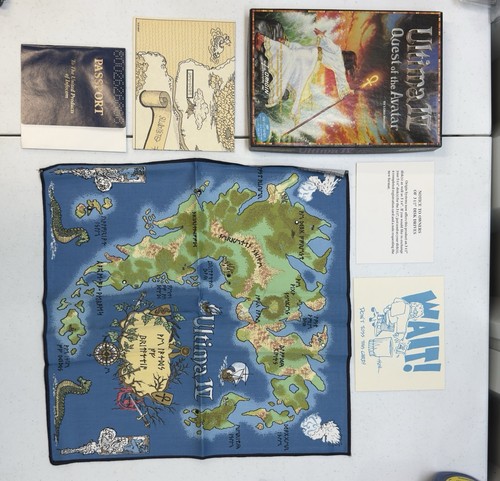 Ultima IV 4 Quest of the Avatar Commodore 64 RPG big box with cloth map ...