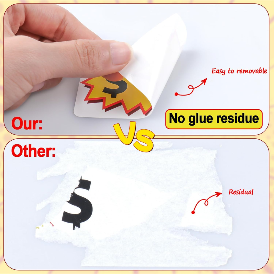 300 Pcs Garage Sale Stickers, (2"X3") Removable Adhesive Yard Sale ...