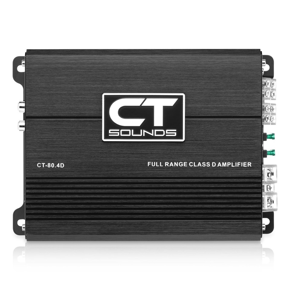 CT-80.4D Full-Range Class D 4 Channel Car Audio Amplifier, 480 Watts ...