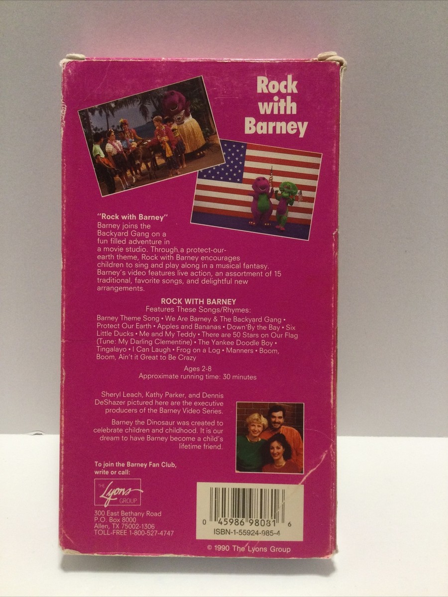Barney And The Backyard Gang Rock With Barney Vhs