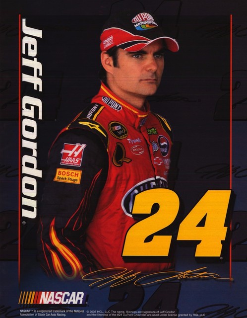 NASCAR POSTER~Jeff Gordon 2008 #24 Hendrick Motorsports Solo Pose ...