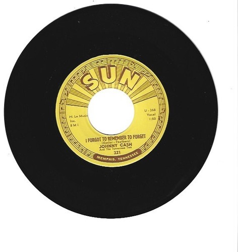 JOHNNY CASH - 45 RPM R-A-B - SUN RECORD "I FORGOT TO REMEMBER TO FORGET ...