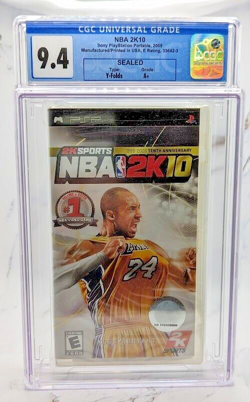 Kobe Bryant CGC 9.4 PoP 1 GOAT Brand New NBA 2K10 Sony PSP 10th ANV ...