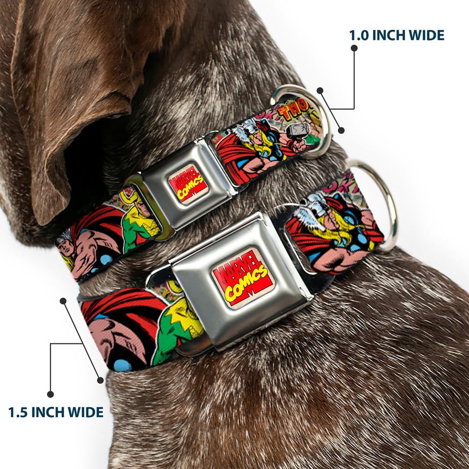 MARVEL COMICS Dog Collar AVA-Marvel Comics Thor & Loki Poses/Retro (US ...