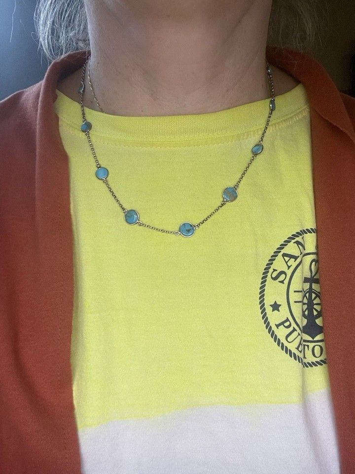 Jay King DTR Mine Finds Signed Sterling Silver Turquoise Chain Collar ...