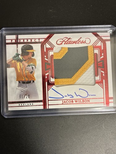2024 Panini Flawless Jacob Wilson Ruby Prospect Patch Auto A’s #1/20 ...