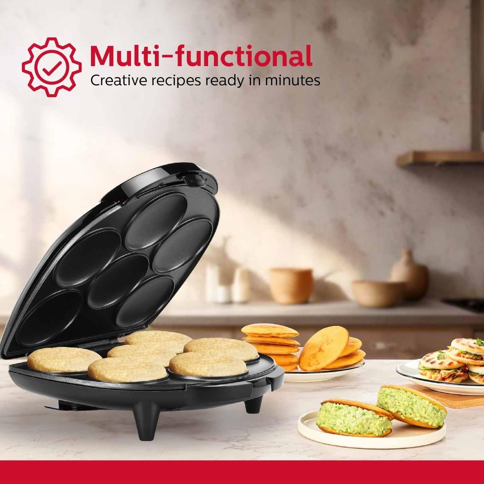Holstein Housewares Non-Stick 6-Section Multi-Food Maker - Arepas, Mini ...
