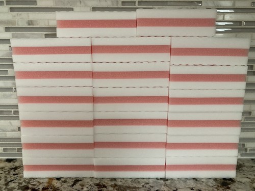 20 PACK PINK Melamine Magic Sandwich Sponge Eraser Heavy Duty Extra ...