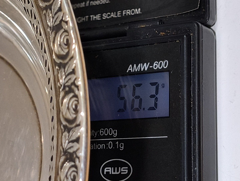 Vintage TSC Sterling Silver 6.5" Round Gadroon Edge Pierced Dish /180 ...