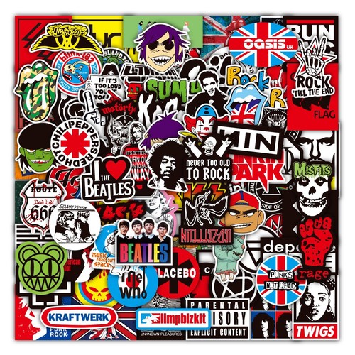 100 PCS Rock Band Stickers Decal Lot Punk Vinyl Music Heavy Metal ...