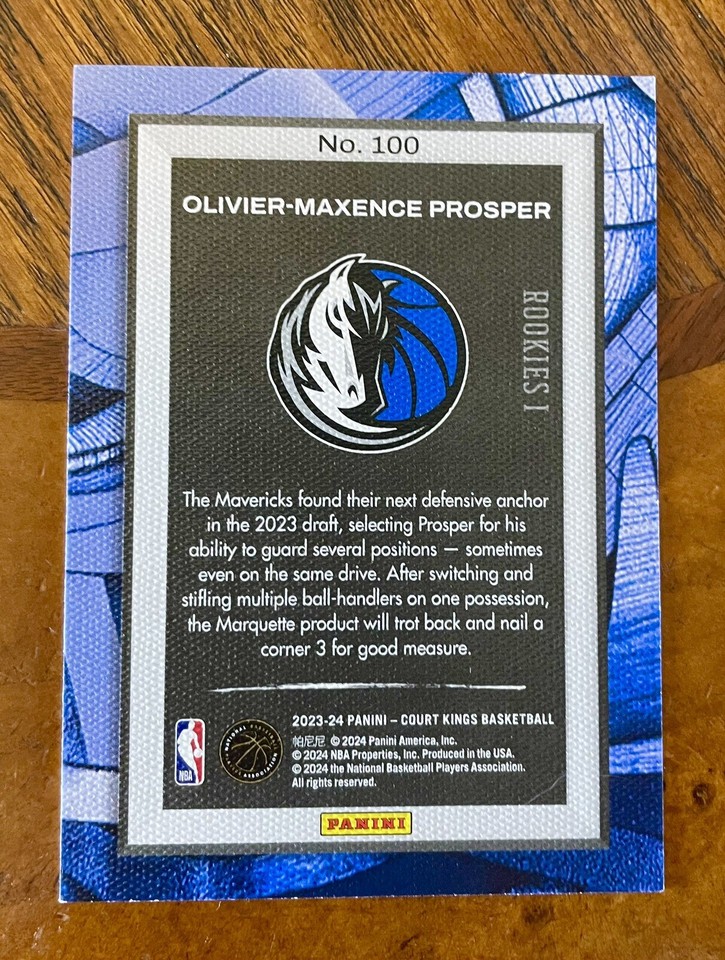 2023-24 Court Kings ROOKIES I Level I RC Olivier-Maxence Prosper ...