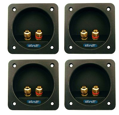 (4 PACK) SPEAKER BOX TERMINAL SQUARE TWIST CUP CONNECTOR SUBWOOFER ...