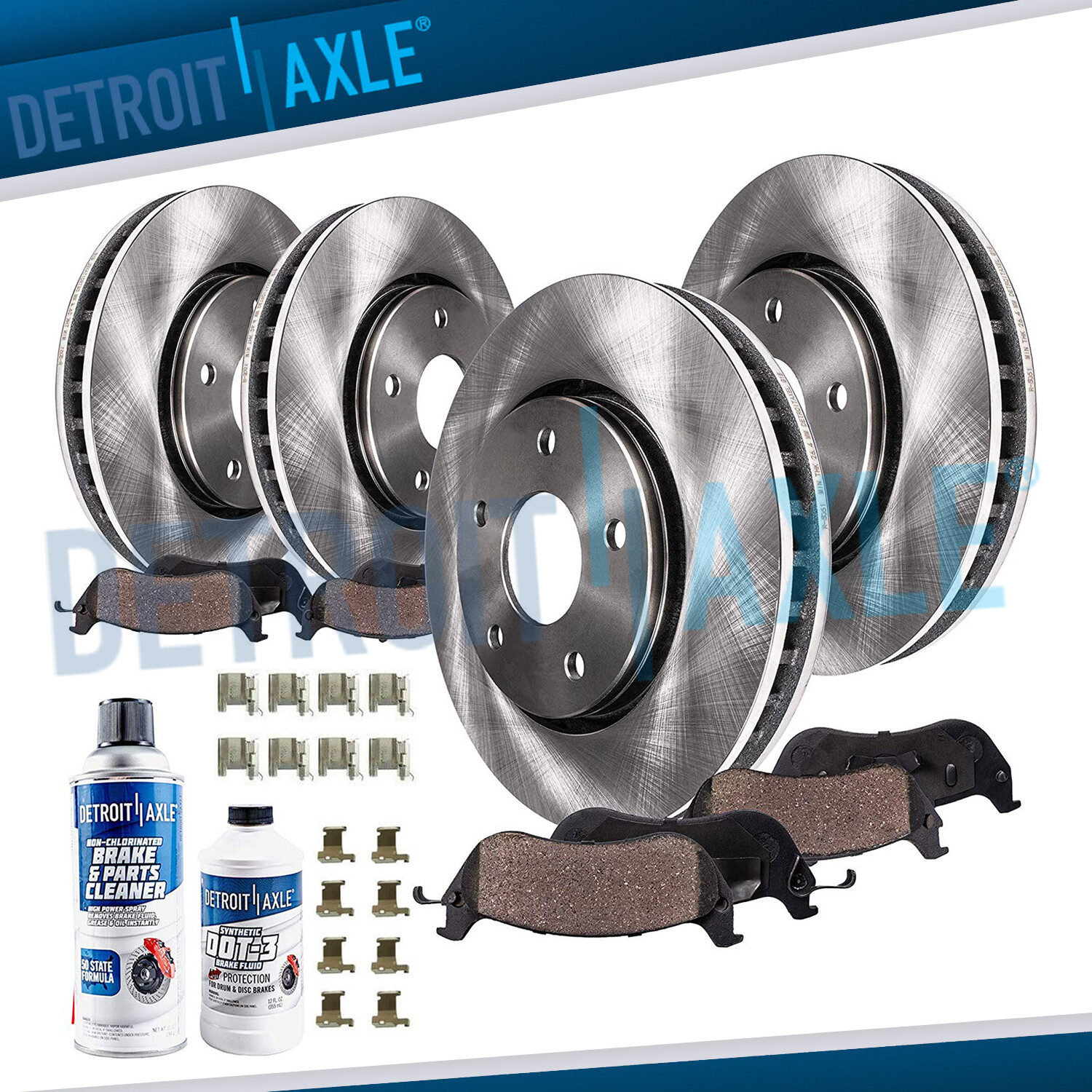 Front & Rear Rotors + Brake Pads for Ford Explorer Flex Taurus Lincoln ...