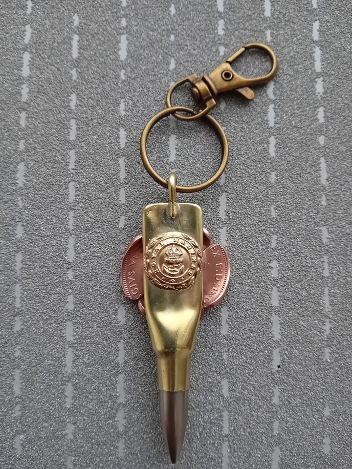 Keyring Commemorating Royal Marines WW2 Service: 1941 .303 Headstamp ...