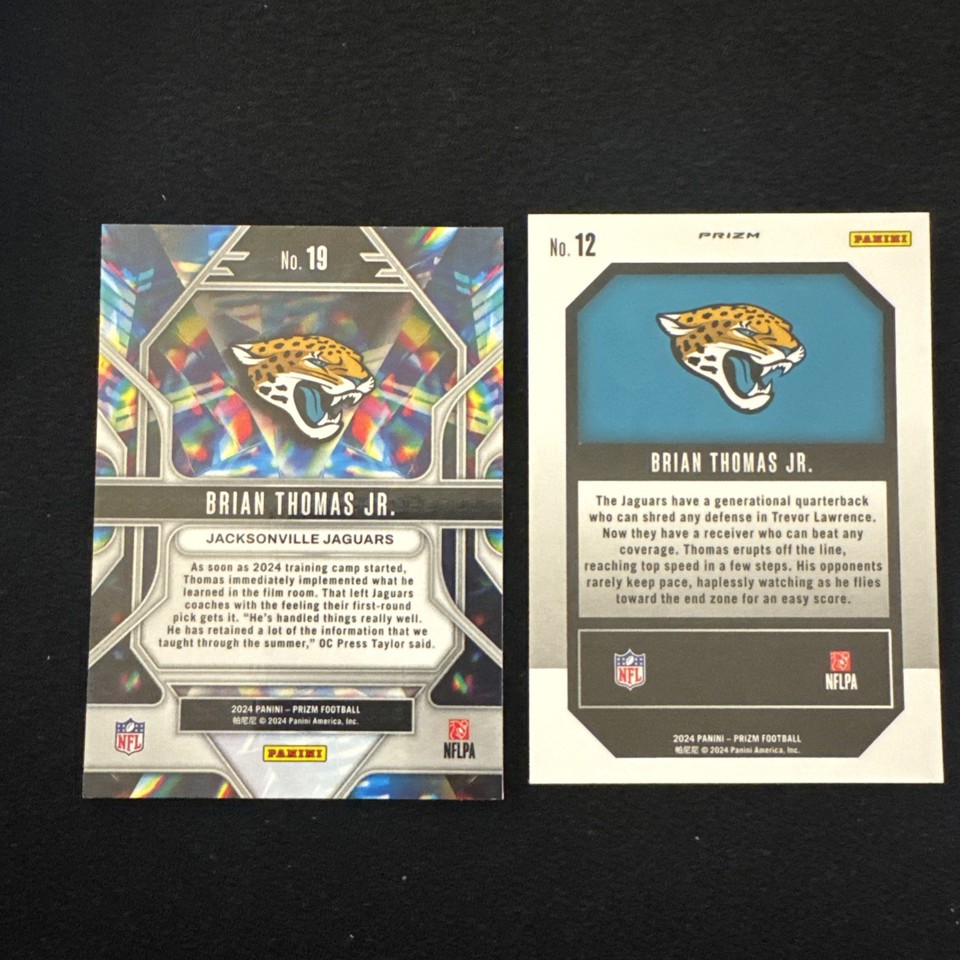 2024 Panini Brian Thomas Jr. Rookie Card Lot Jacksonville Jaguars BOTH ...