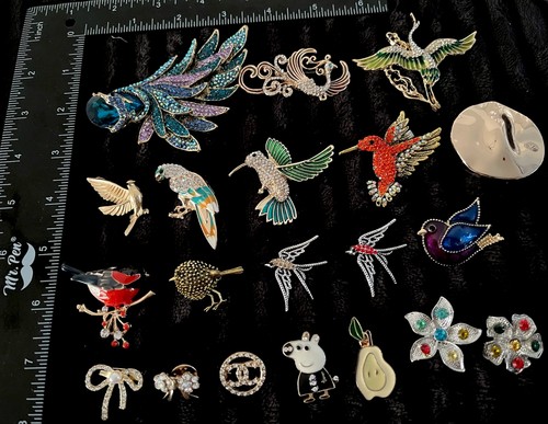 Lot of 20 Birds Themed Brooches Vintage to Fashion Assorted Metal Materials | eBay