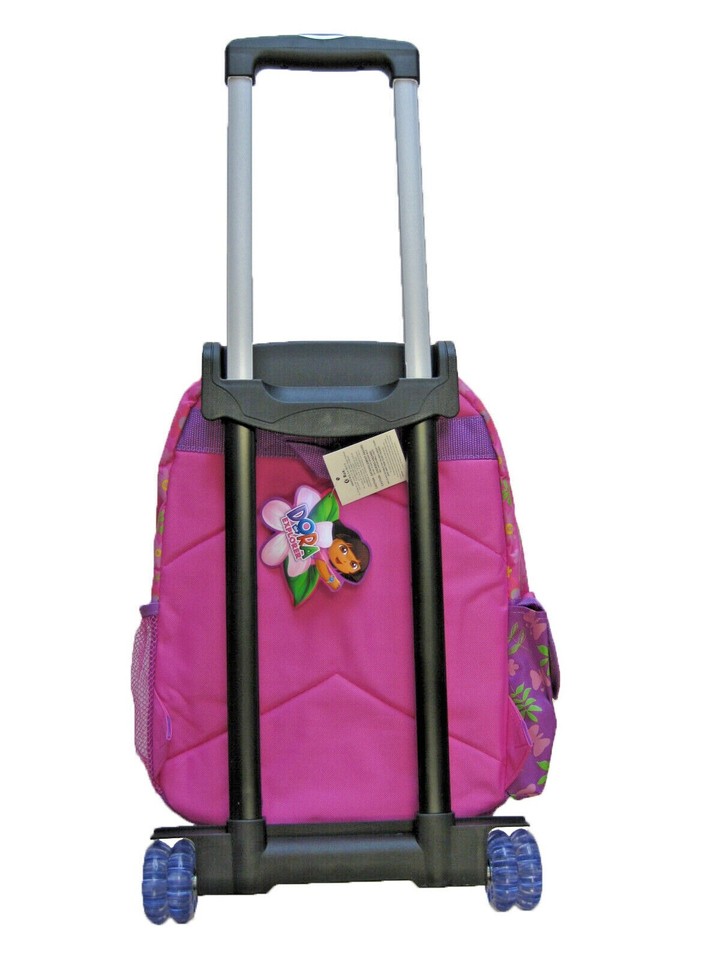 * A03557 * Dora the Explorer Large Custom Rolling Backpack 16" x 12" x ...