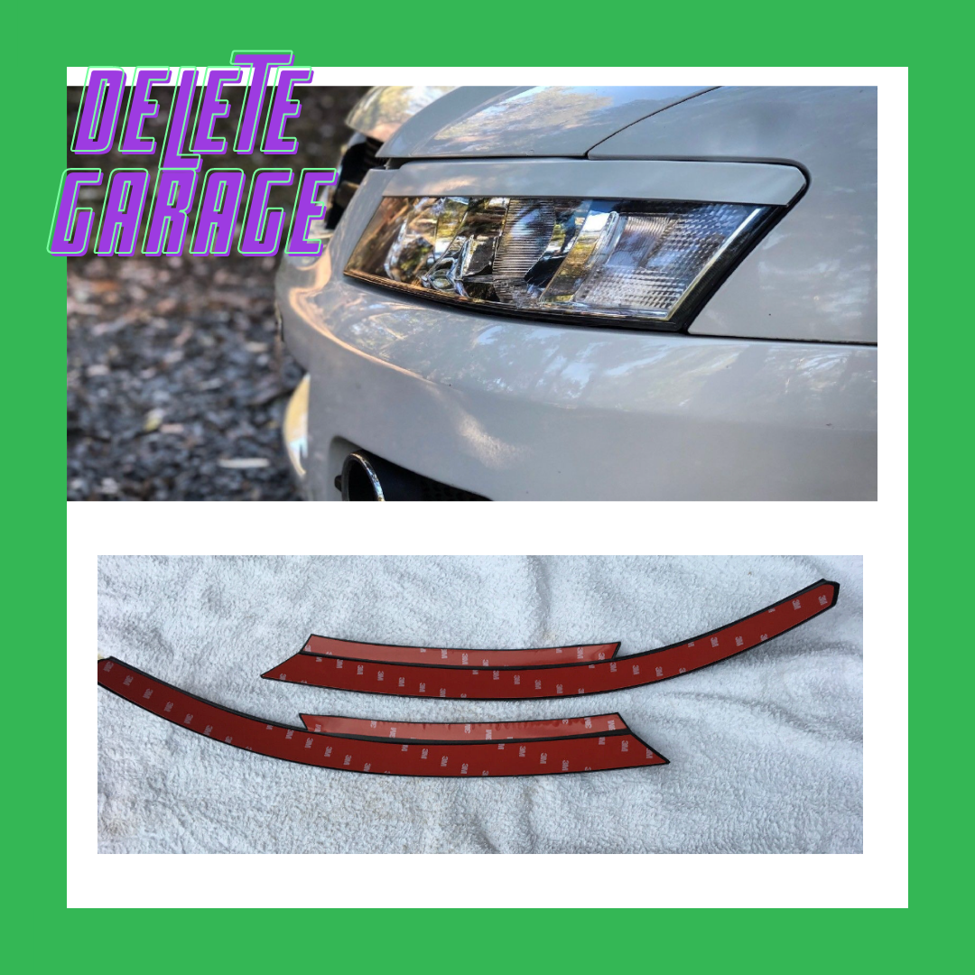 GLOSS BLACK HOLDEN COMMODORE/HSV "VY" HEAD LIGHT EYE LID/ EYE BROWS SS ...