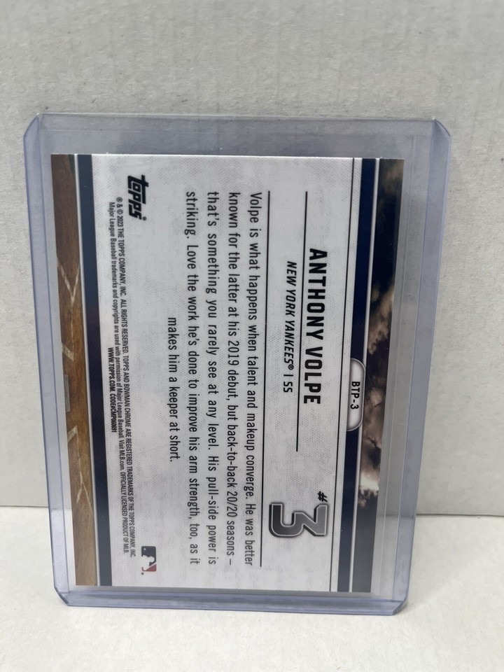 2023 Bowman Chrome Anthony Volpe Scouts Top 100 BTP-3 New York Yankees ...