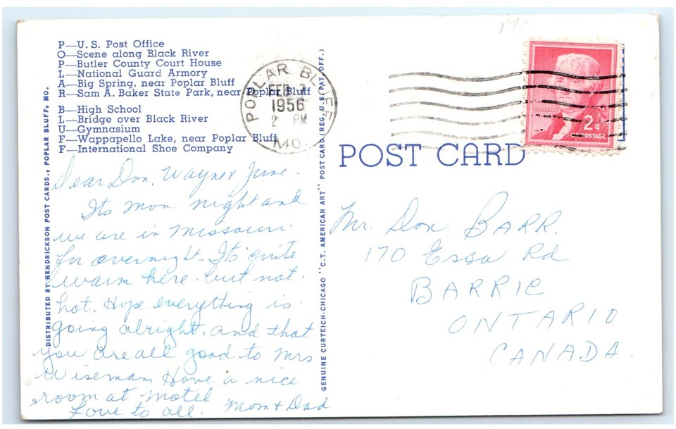 1956 Polar Bluff, MO Postcard- LARGE LETTER GREETINGS FROM POLAR BLUFF ...