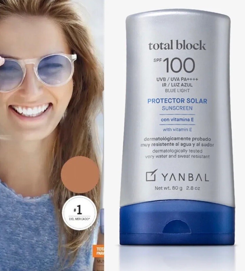 TOTAL BLOCK SPF 100 FACE & BODY SUN BLOCK Protector Solar by Yanbal | eBay