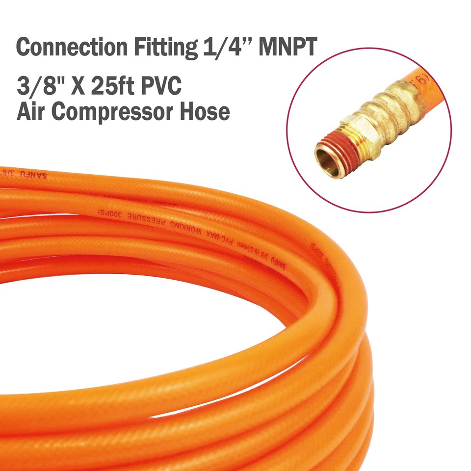 17 Pieces Air Tool Kit 3/8" X 25ft Pvc Air Compressor Hose Kit Air ...