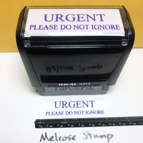 Urgent Please Do Not Ignore Rubber Stamp Purple Ink Self Inking Ideal ...