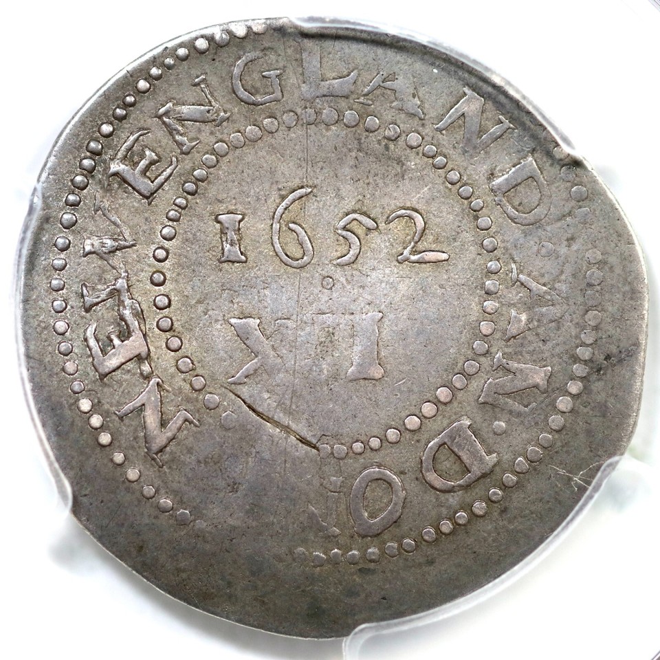 1652 N-10 R-6 PCGS VF 20 Massachusetts Oak Tree Shilling Colonial Coin ...