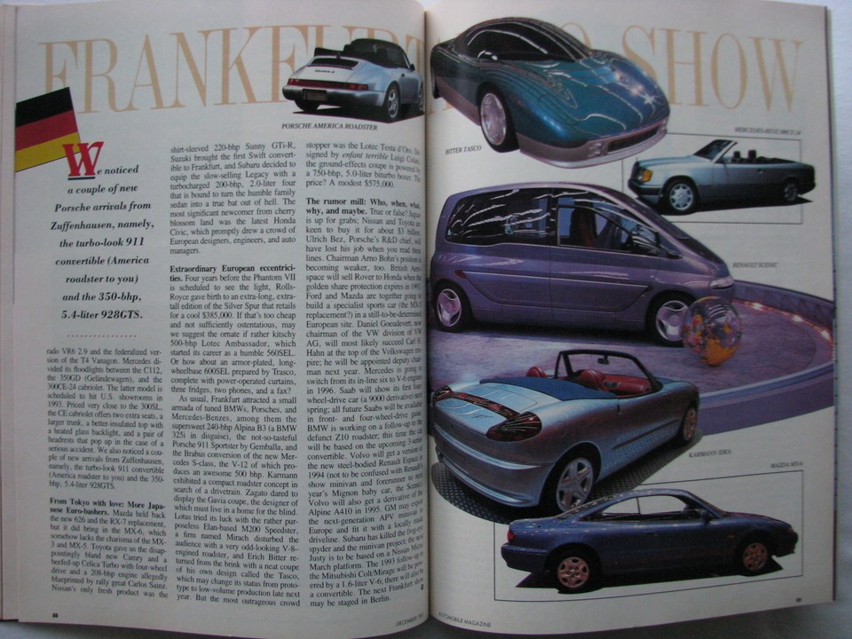 AUTOMOBILE Dec 1991 MAZDA RX-7 TURBO, FORD EXPLORER, GMC TYPHOON, M-B ...
