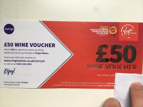 Virgin Wines £50 Voucher Wine Discount Coupon Code | eBay UK