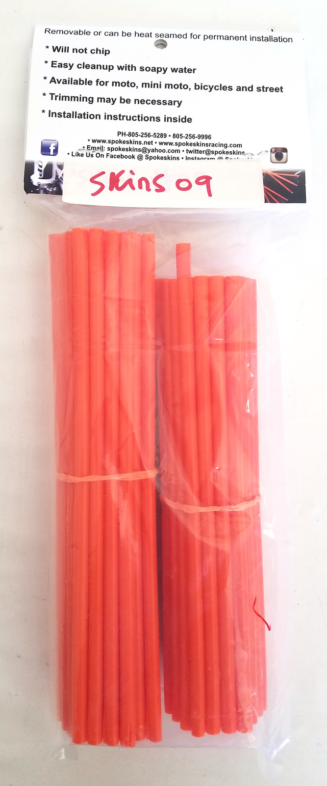 Spoke Skins Custom Colored Spoke Covers - KTM Orange, Front/Rear Set ...