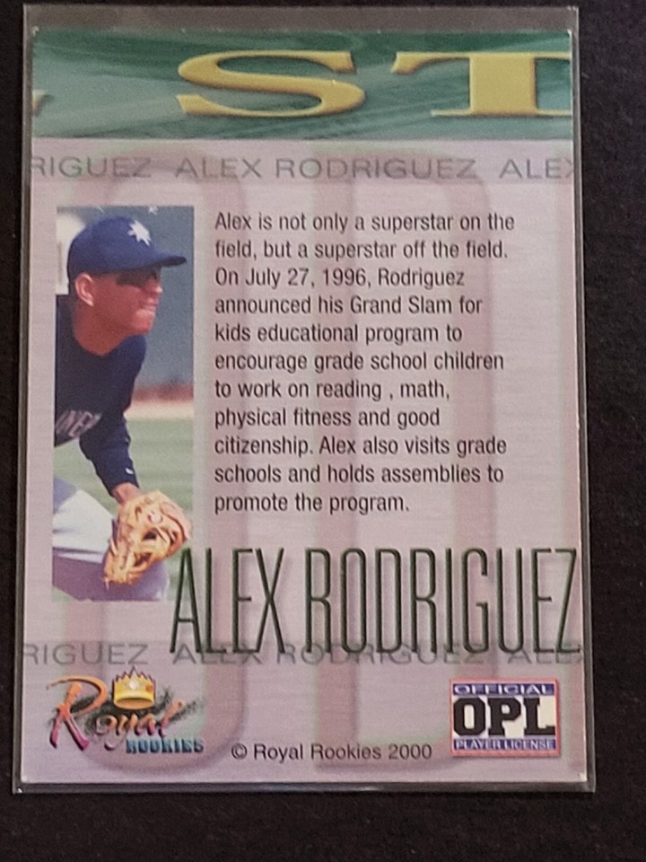 2000 ROYAL ROOKIES BASEBALL WALL STREET ALEX RODRIGUEZ | eBay