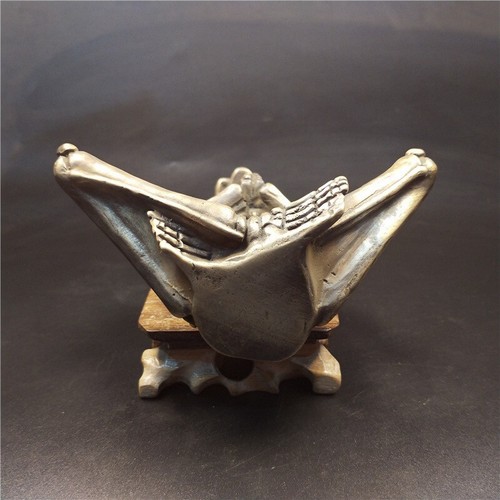 Pure Brass Skeleton Skull Yoga Figurine Punk Hip Hop Meditation Statue ...