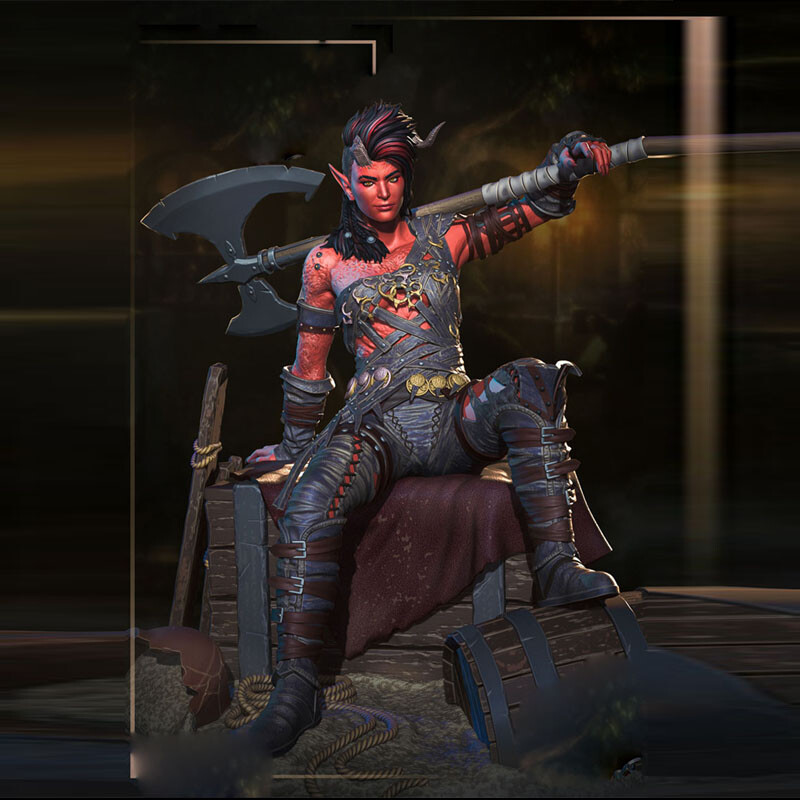 Karlach 1/6 24cm 3D print Figure Model Kit Unpainted Unassembled Garage ...