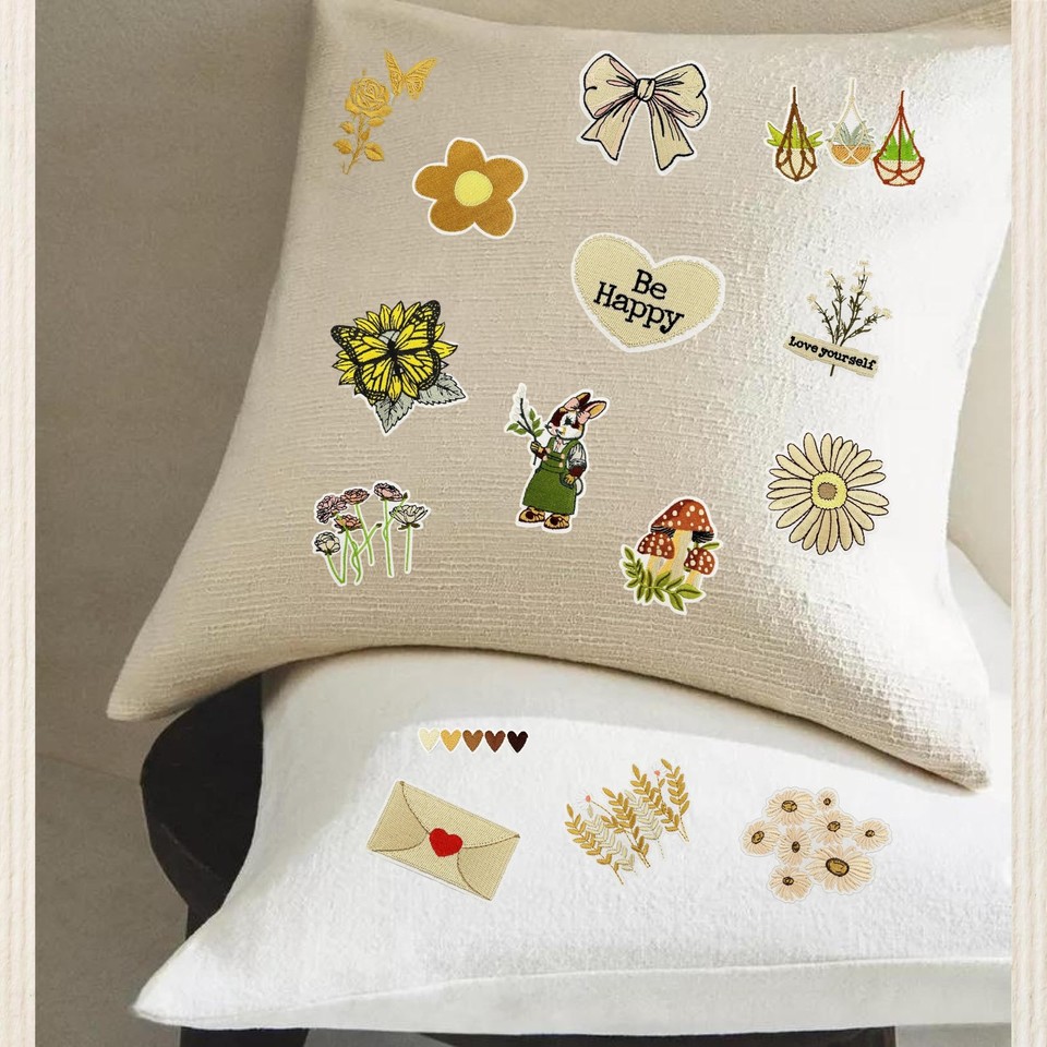 20pcs Solid Colors Cartoon Flowers Iron on Patches, Sew on/Repair ...