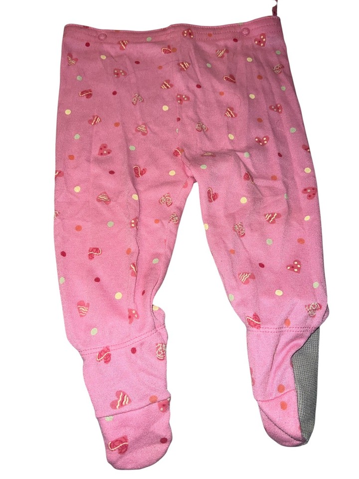 Carters Vintage Sweet Heart Girls Pink 2 Piece Snap Together Pajamas ...
