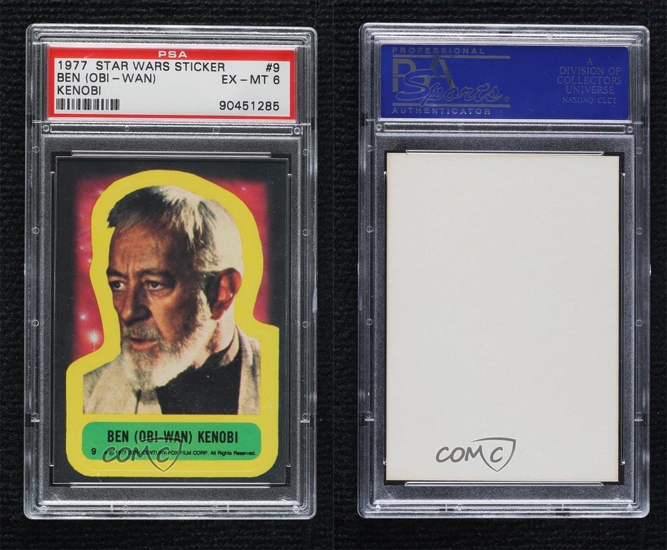 1977 Star Wars Stickers Obi-Wan Kenobi Ben (Obi-Wan) Kenobi #9 PSA 6 ...