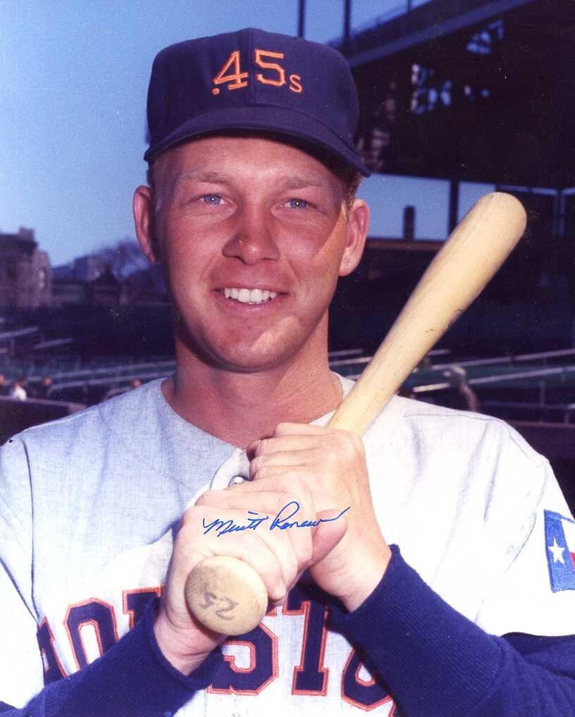 Merritt Ranew (D.) w/ Houston Colt 45s - signed 8x10 photo INPERSON w ...