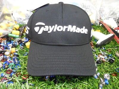 Taylormade Black Tour Cage Fitted Golf Hat w/SIM TP5 logo stretch fit M ...