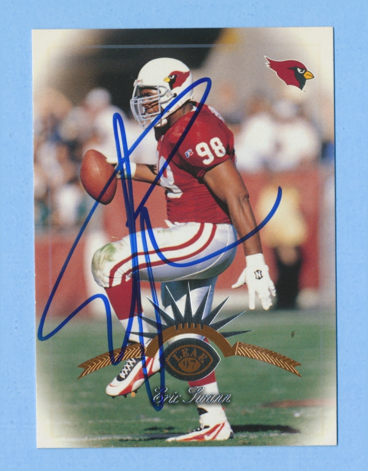Eric Swann - Signed/Autographed 1997 Leaf Card #111 - Arizona Cardinals ...