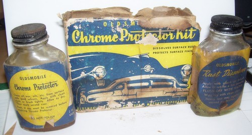 RARE OLDSMOBILE CHROME PROTECTOR KIT 1950 ???-box and labels bit rough ...