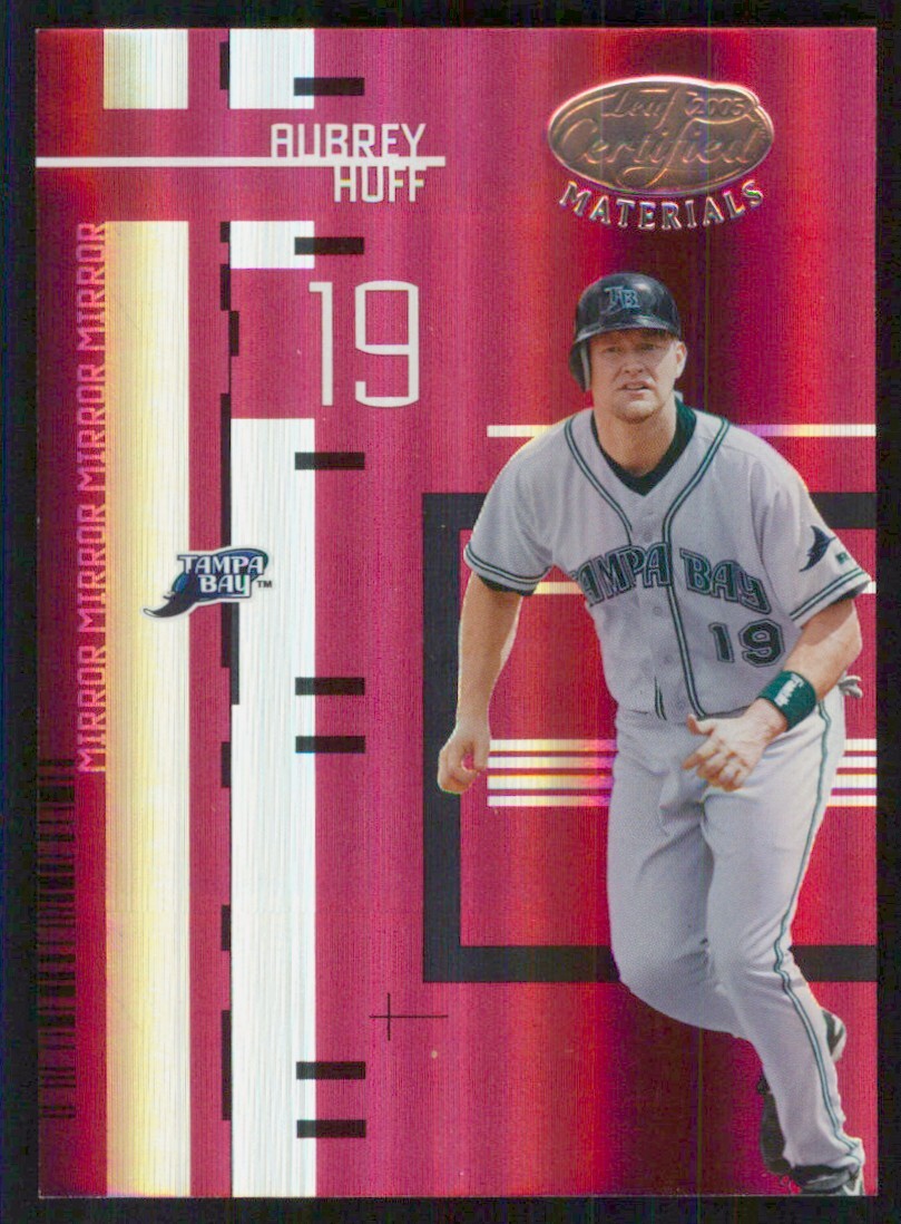 2005 Leaf Certified Materials Mirror Red Aubrey Huff 91/100 #11 Devil ...