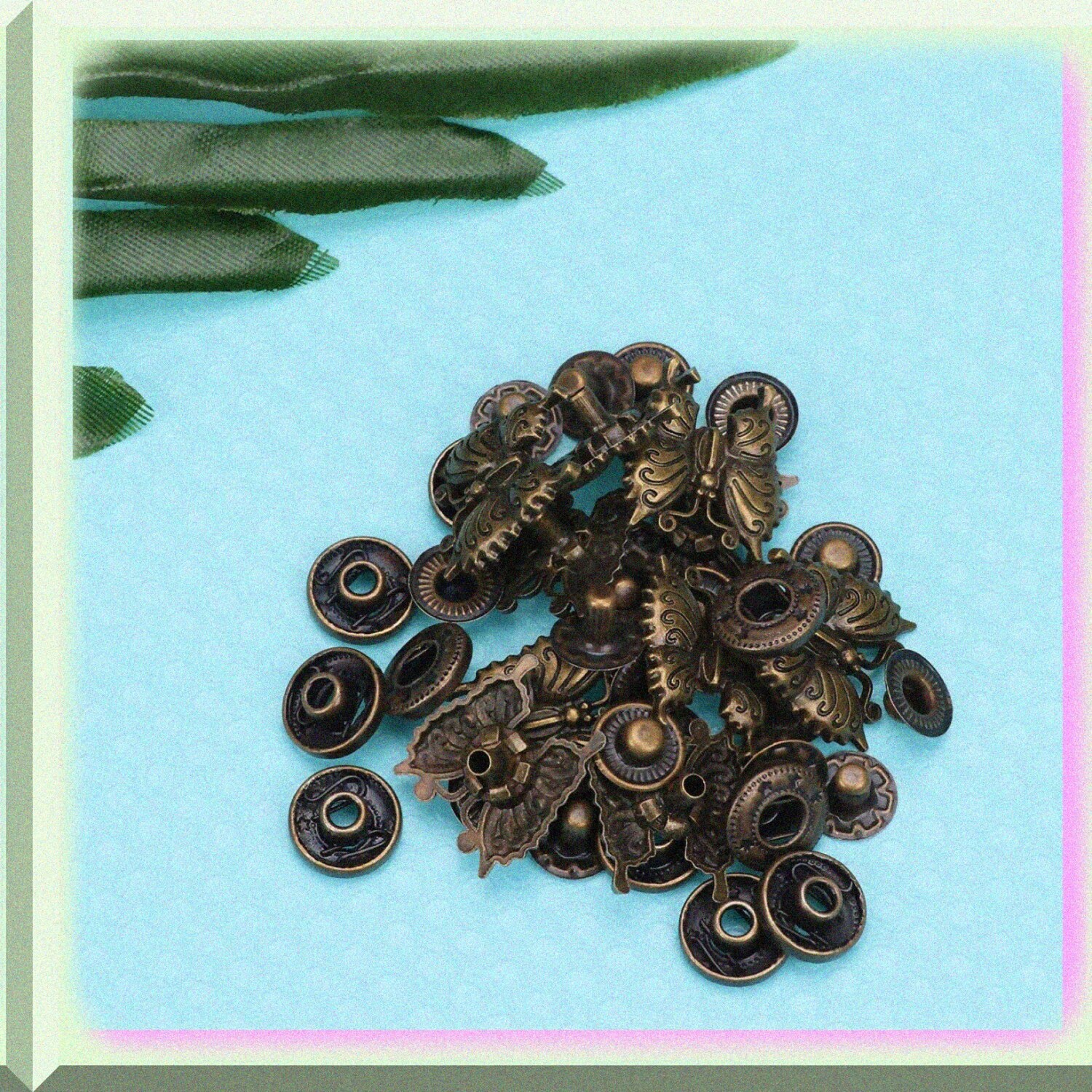 Vintage Butterfly Bronze Snap Set: 10 Antique Metal Fasteners for ...