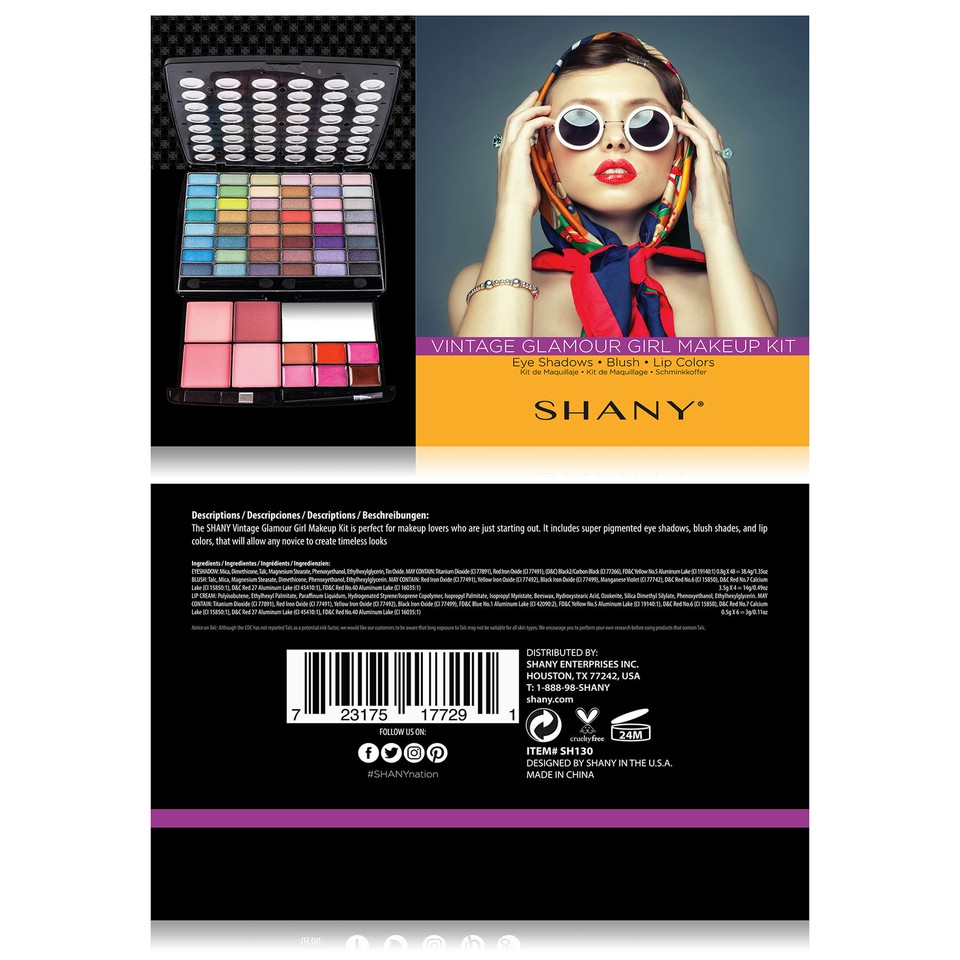 SHANY Glamour Girl Makeup Kit Eye shadow/Blush/Powder - Vintage Makeup ...