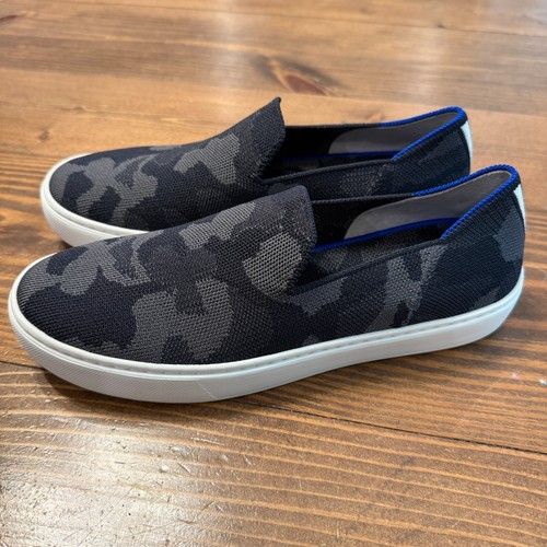 Rothys Women's 7.5 The Original Slip On Sneaker Black Gray Camo Flats ...