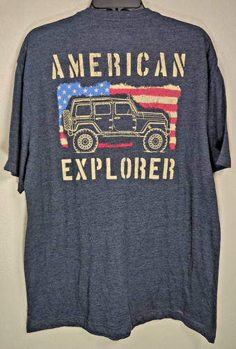 GH Bass American Explorer Jeep Wrangler Tee Shirt Size Large Dark Blue ...