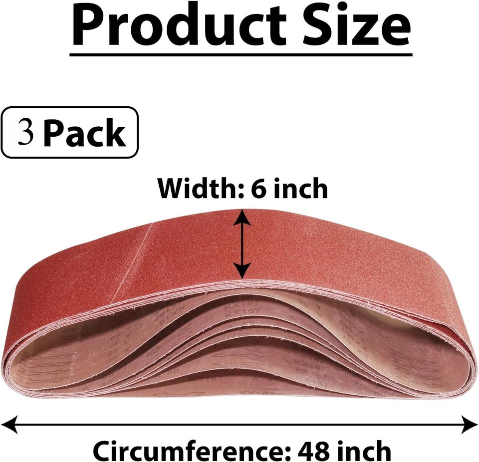 6x48 Inch Sanding Belt Aluminum Oxide Belt Sander 40-400 Grit for ...