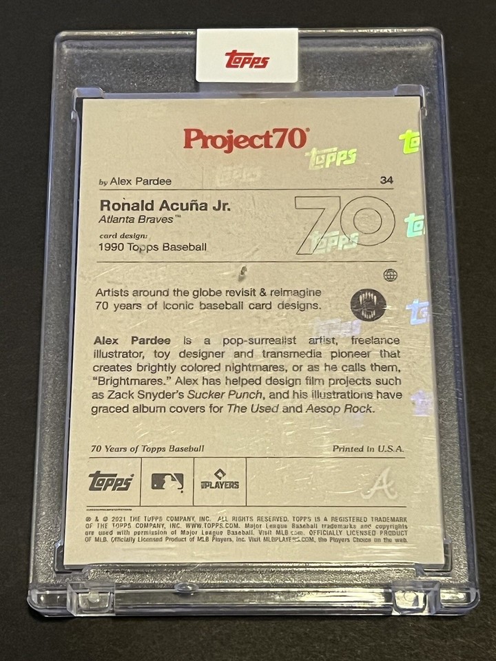 2021 TOPPS PROJECT 70 CARD #34 RONALD ACUNA JR. - BY ALEX PARDEE | eBay