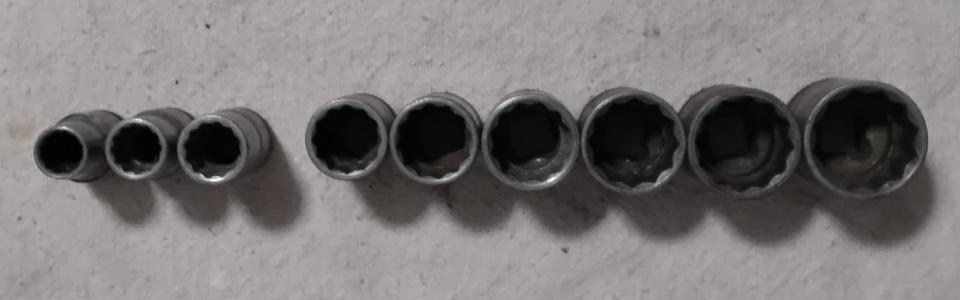 (12) Vintage Craftsman LONG "C" Circle H & U 1/2" Drive Socket Set ...